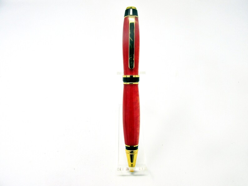 Handmade Big Ben Cigar Ballpoint Pen – Golden Red Inlace Acrylester ...