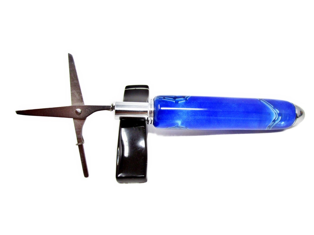 Handmade Mini Scissors – Blueberry Mesh Acrylic Acetate With Chrome ...