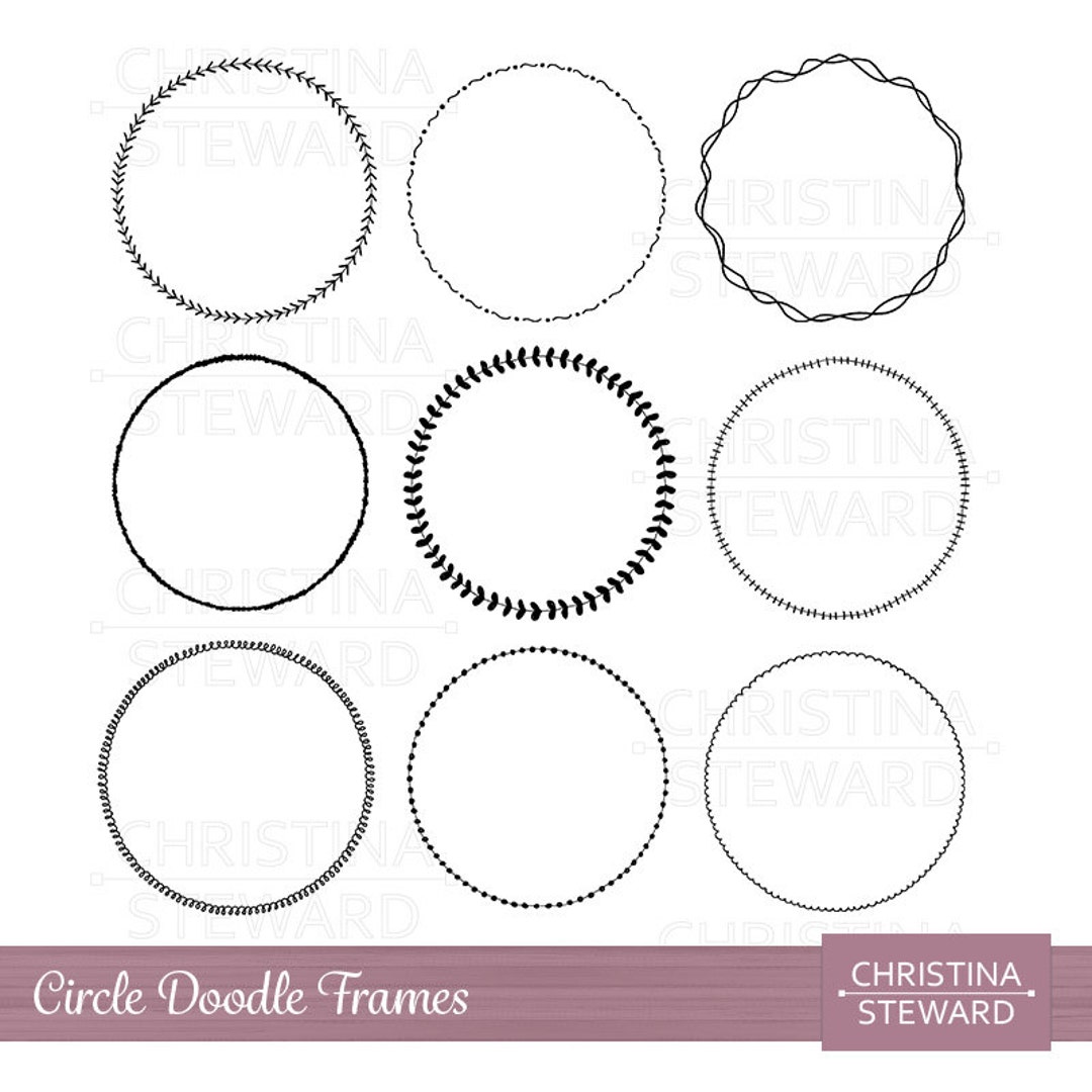Circle Frame Clip Art, Frame Clip Art, Doodle Clip Art, Circle Clipart ...