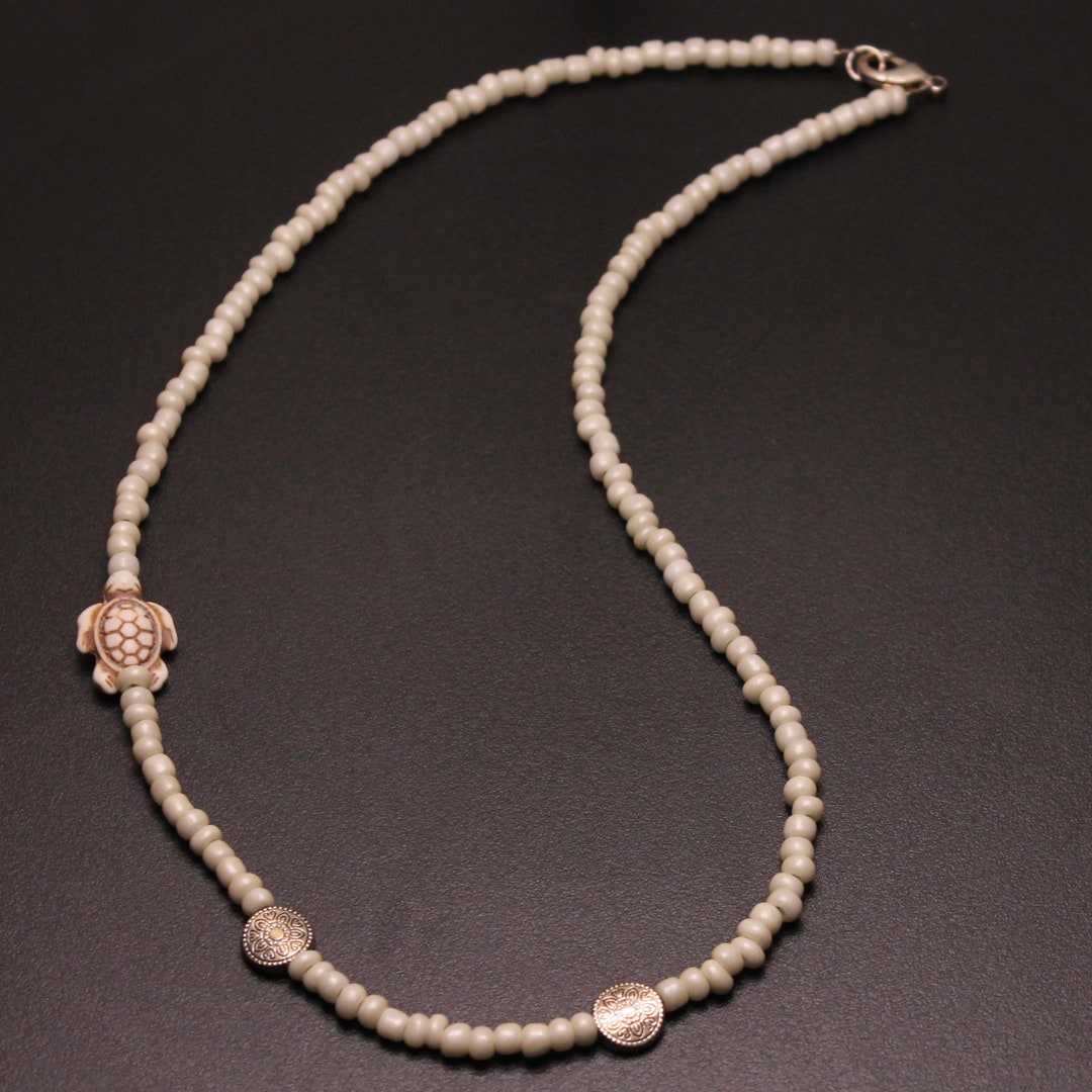 White Stone Turtle Necklace - Etsy