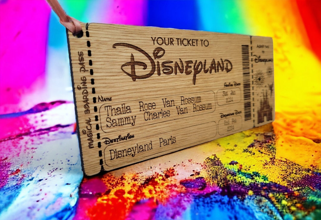 Engraved Keepsake Disney Ticket, Custom Wooden Gift Certificate, Disney ...