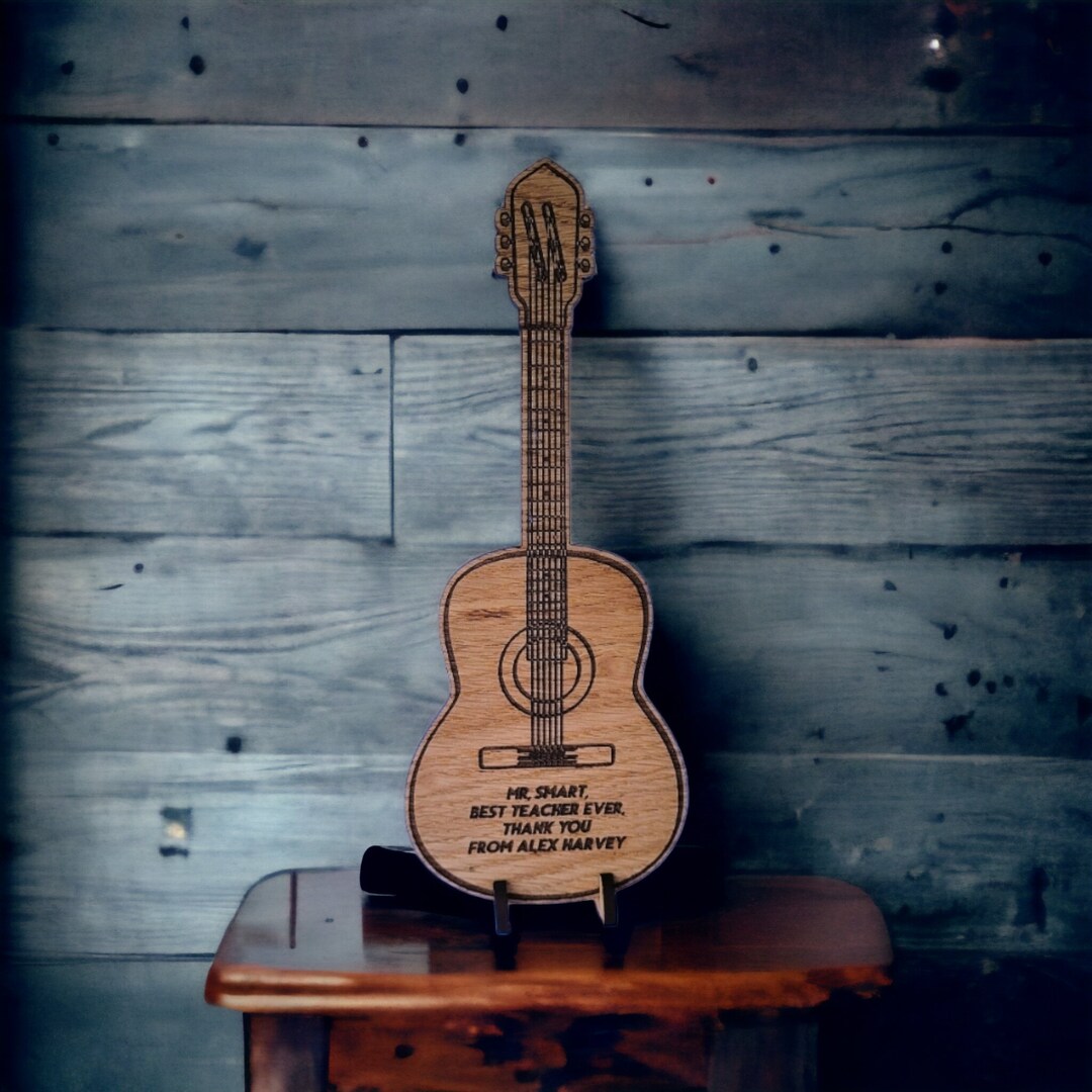 Personalised Guitar Standing Plaque, Musical Gift, Music Teacher ...