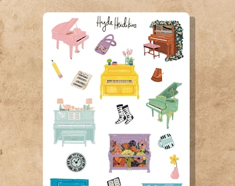 Piano Sticker Sheet - Etsy
