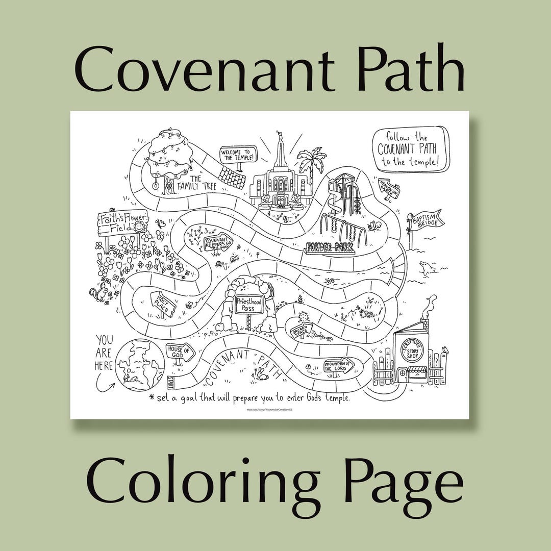 Covenant Path Map Coloring Page, Covenant Path Tracker, Scripture ...