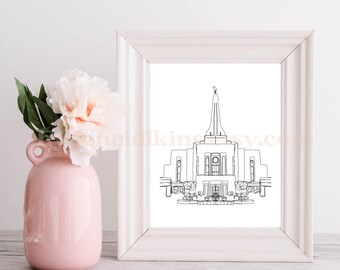 Gilbert Temple Drawing - Etsy