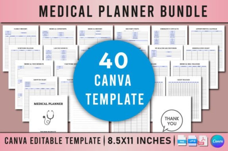 Medical Planner Bundle for Canva - Etsy