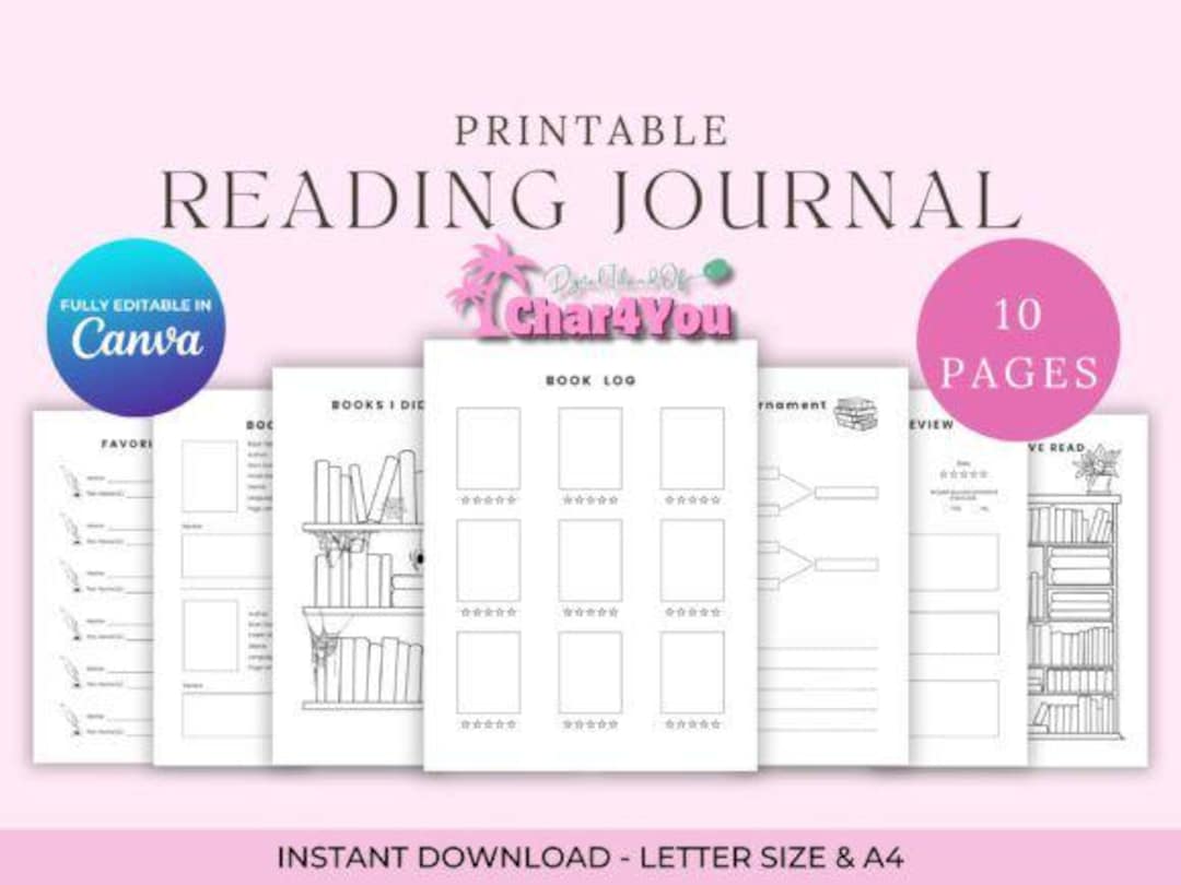 Printable Reading Journal Template - Etsy