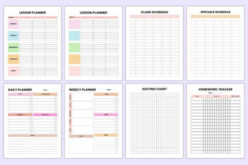 2025 Teacher Planner Canva Template - Etsy