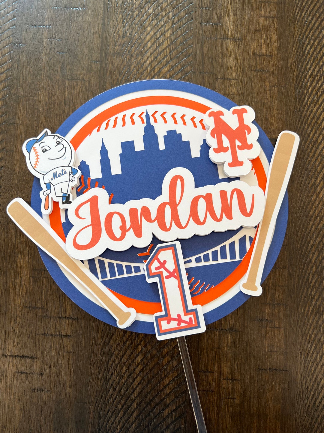 Mets Baseball Cake Topper, First Cake Topper, Personalized Baseball ...
