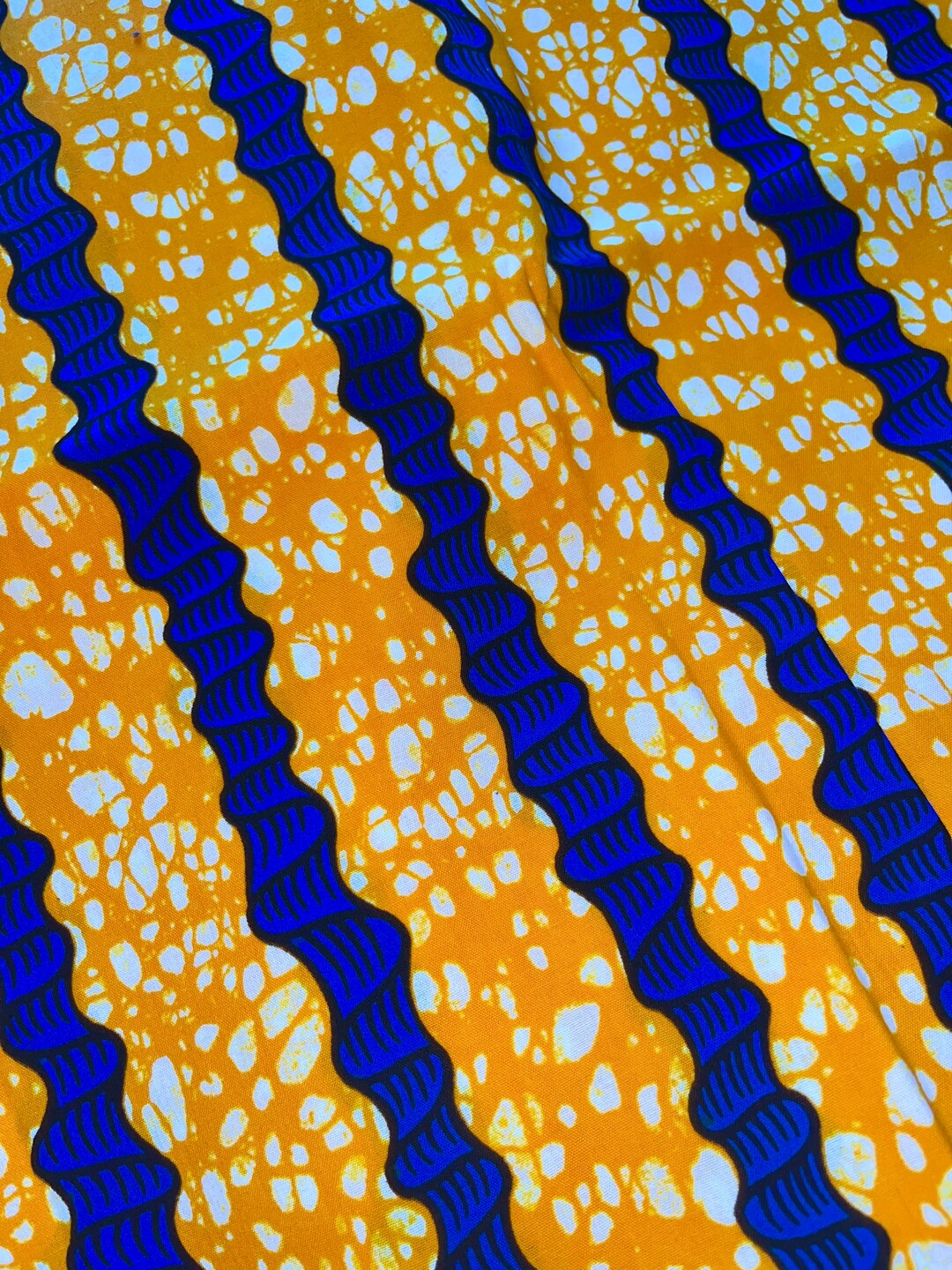 Hitarget Orange and Blue Waxprint Fabric - Etsy