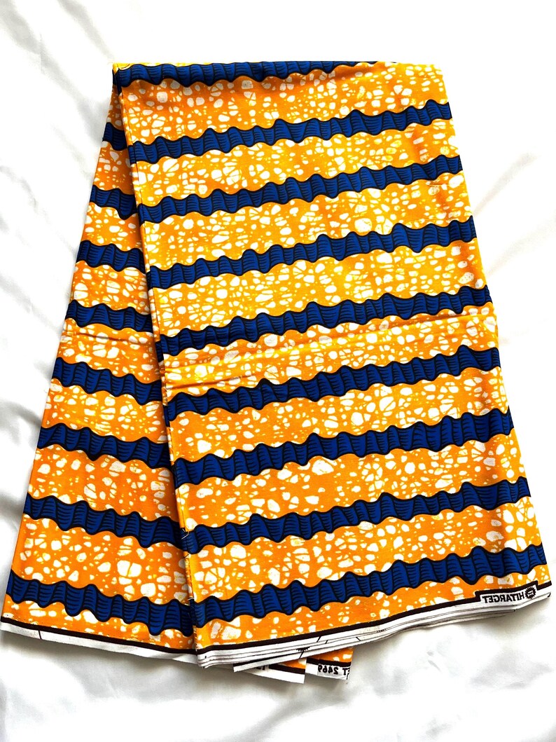Hitarget Orange and Blue Waxprint Fabric - Etsy