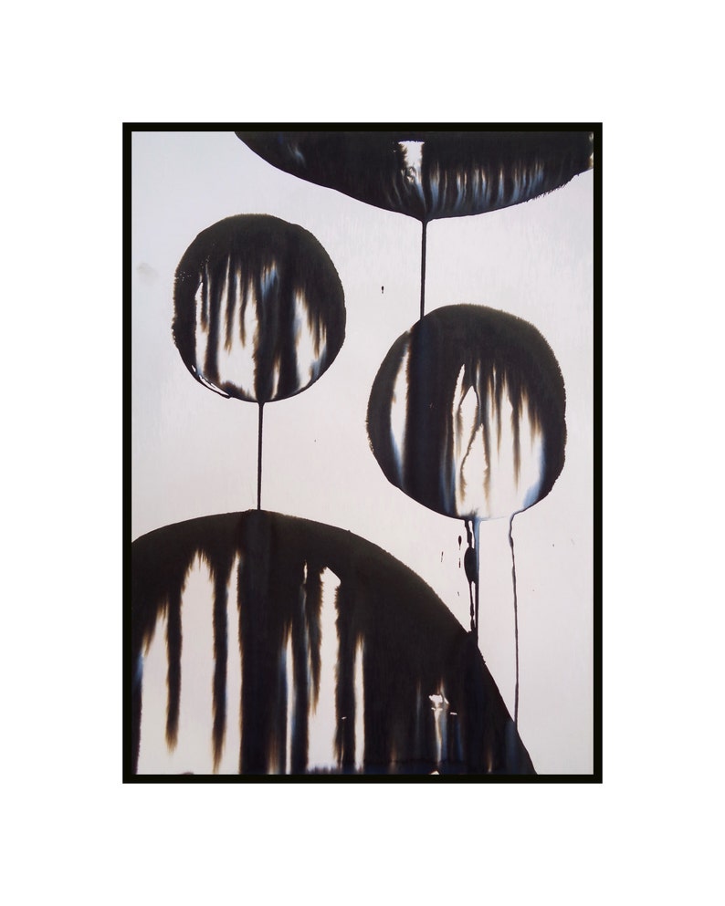 Black and White Ink Drawing Abstract Contemporary Art A2 - Etsy