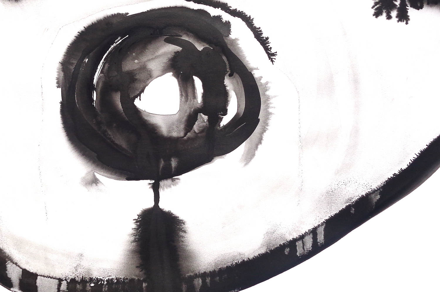 Original Abstract Art Ink Painting Black and White - Etsy