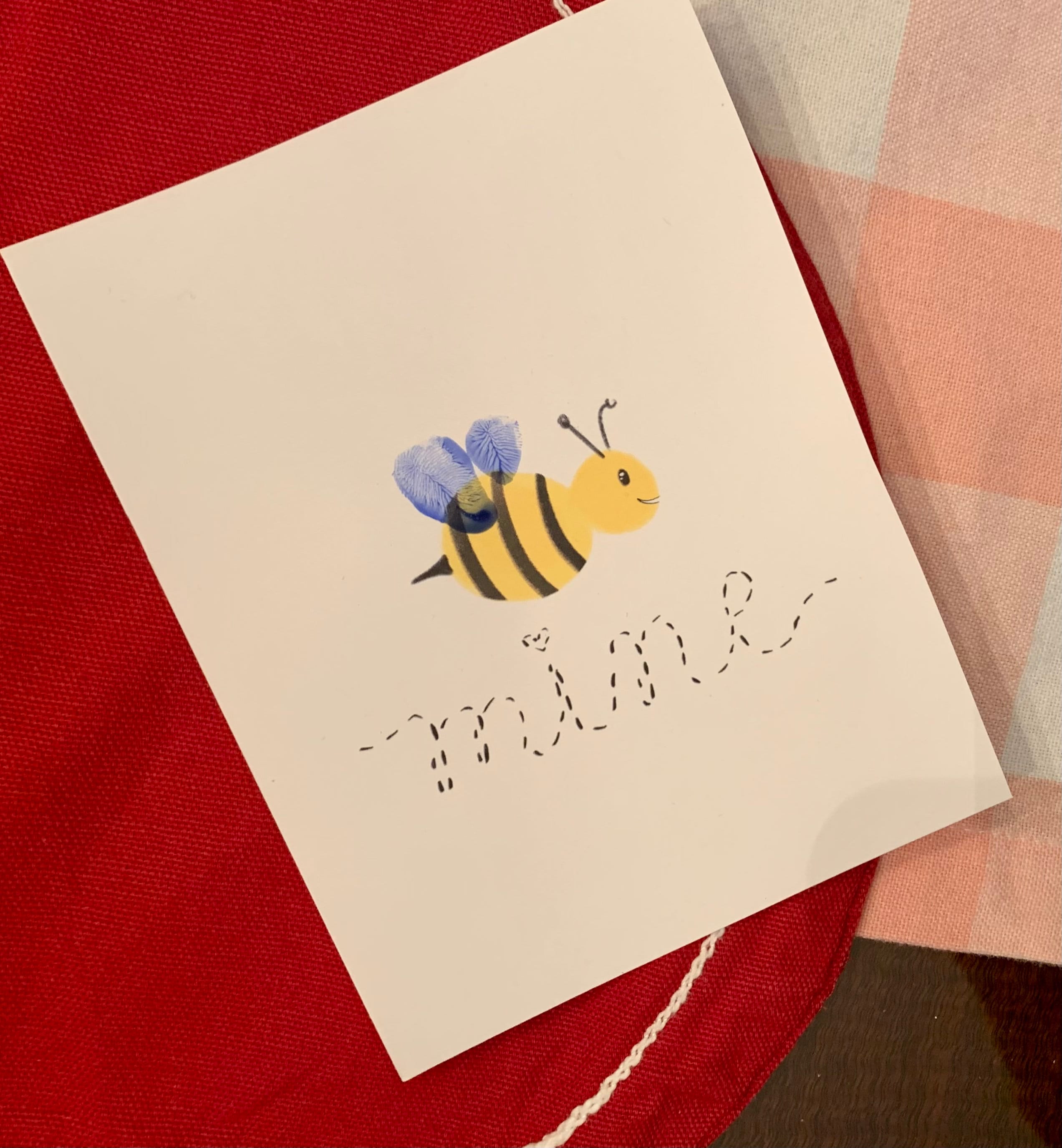 Bee Mine Valentine Thumbprint Craft Template, Handprint Valentine ...