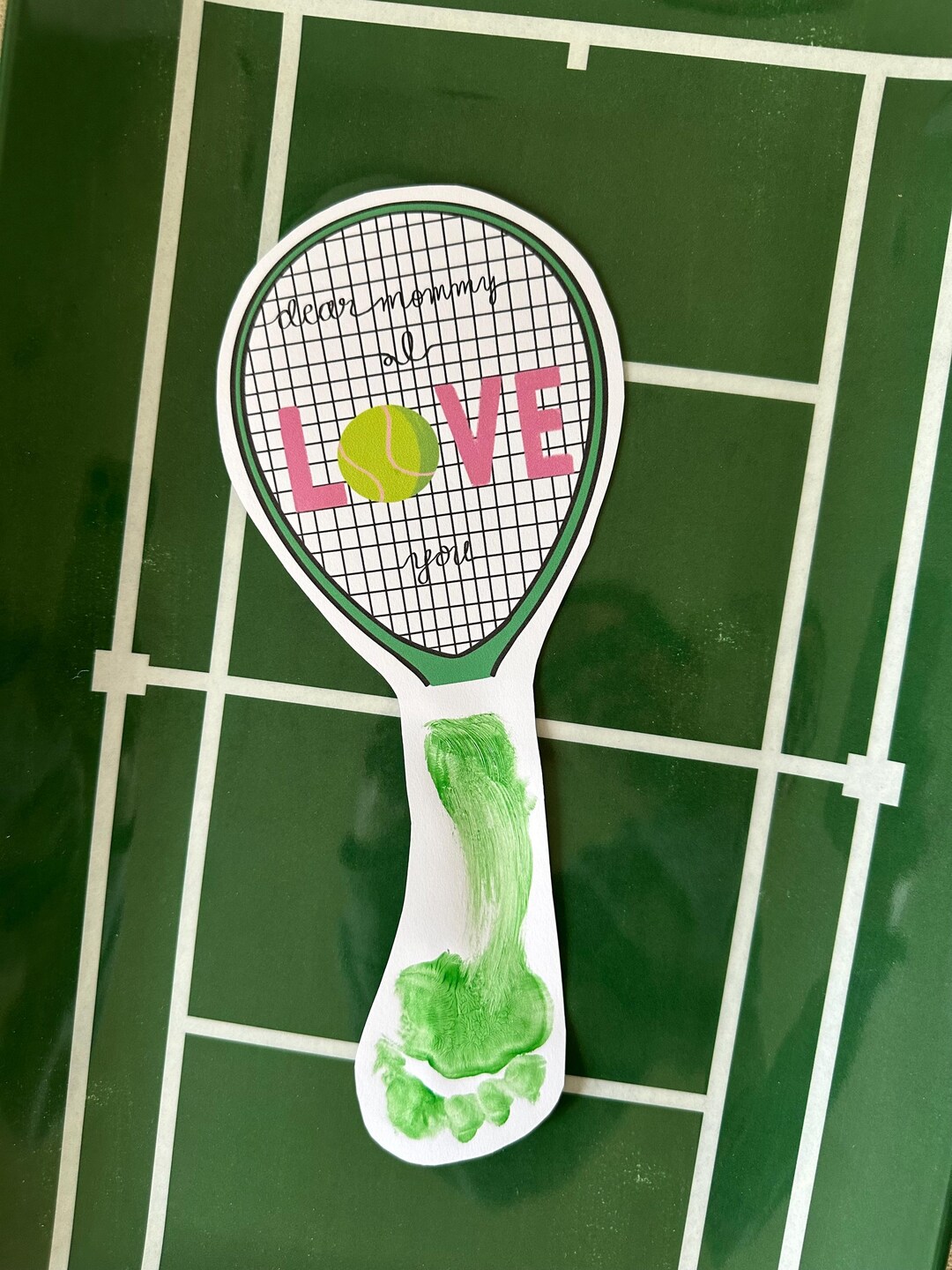 Mother's Day Tennis Footprint Craft: Toddler DIY Gift (digital Download ...
