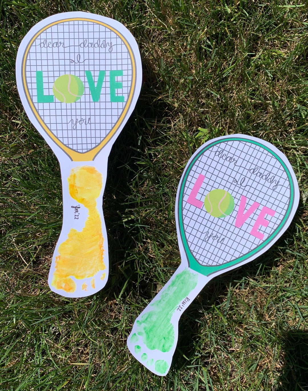 Father’s Day Tennis Footprint Craft Template, Daycare Father’s Day ...