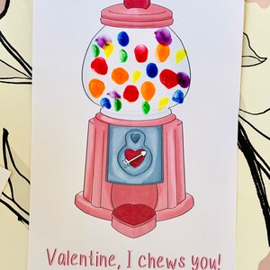 Gum-ball Machine Valentine Fingerprint Craft: Toddler Handprint Card ...