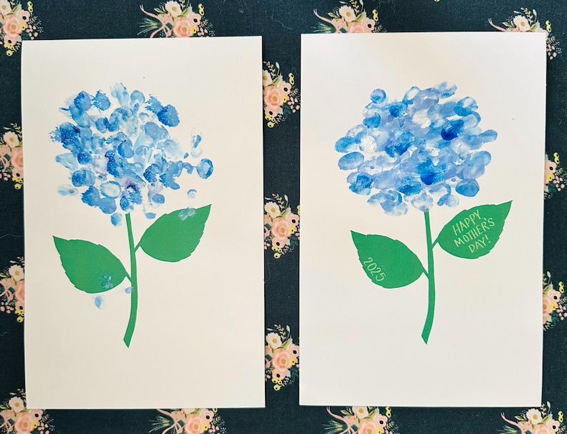 Hydrangea Handprint Art, DIY Mother's Day Gift (PDF Download) - Etsy