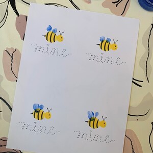 Bee Mine Valentine Thumbprint Craft Template, Handprint Valentine ...