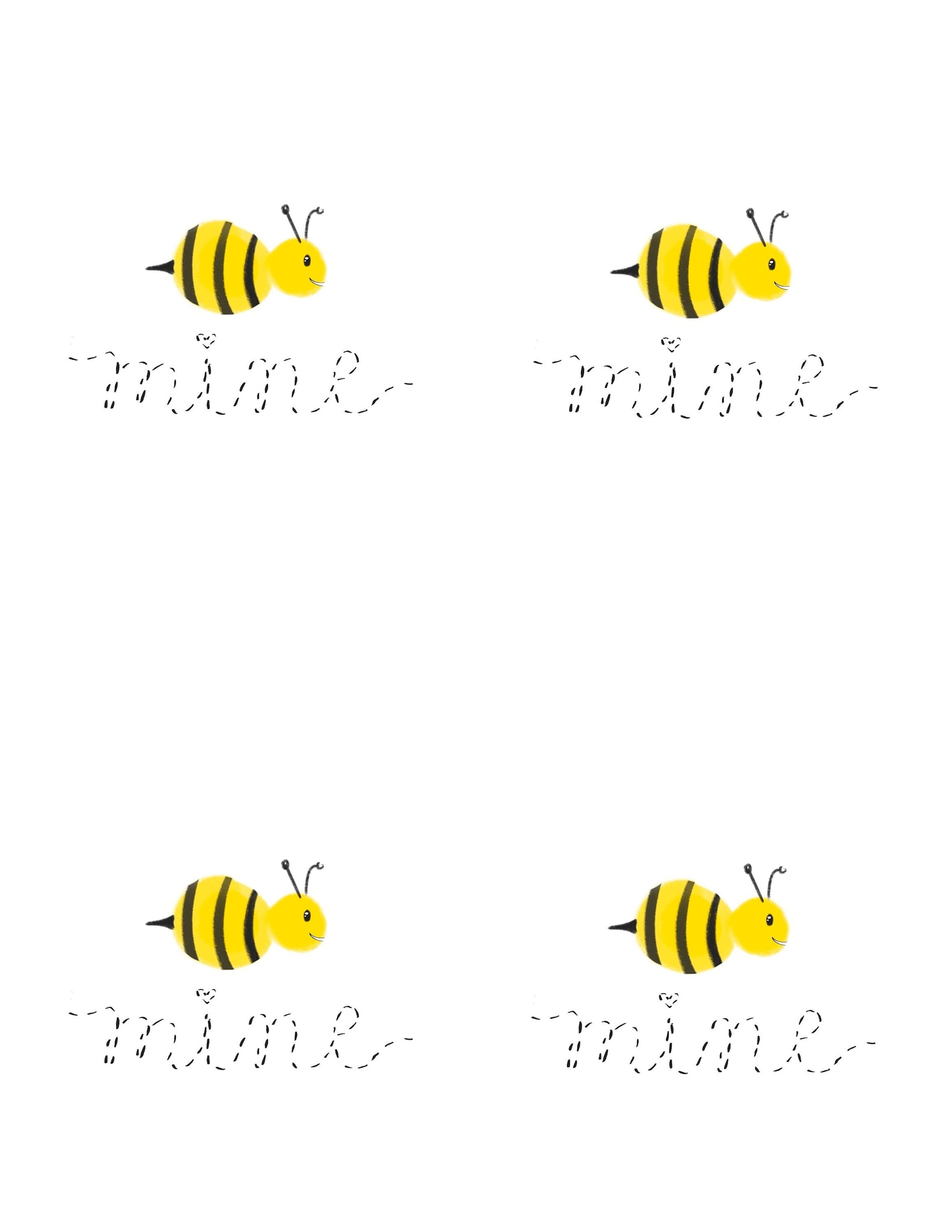 Bee Mine Valentine Thumbprint Craft Template, Handprint Valentine ...