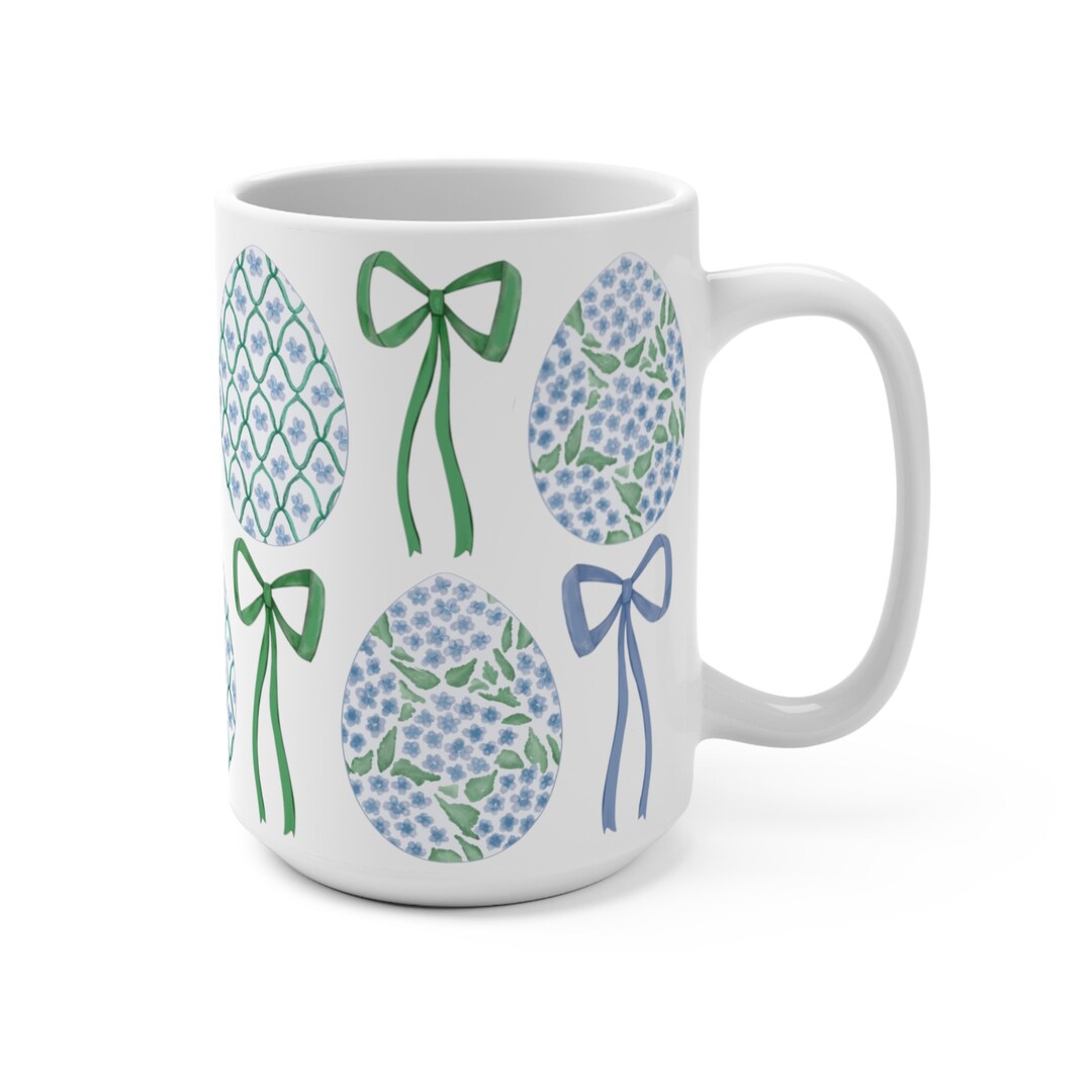 Easter Egg and Bows Mug, Preppy Hostess Gift - Etsy