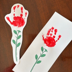 Rose Mothers Day Handprint Template, Birthday Roses, Digital Download ...