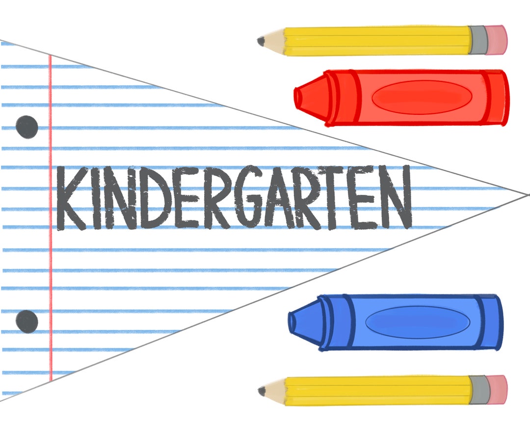 DIY Back to School Kindergarten Photo Pennant, Kindy Photo Pennant ...