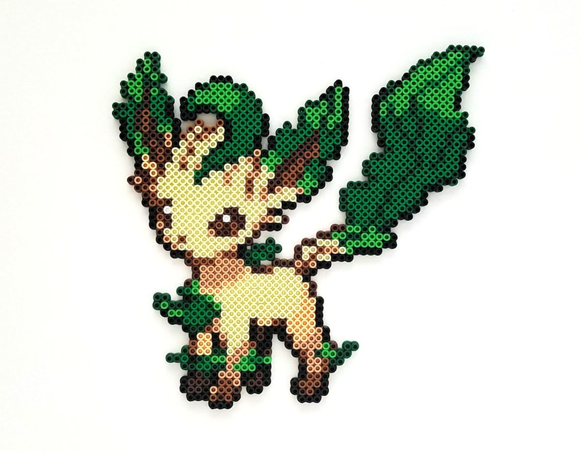 Leafeon Pokemon Perler Bead Sprite - Etsy