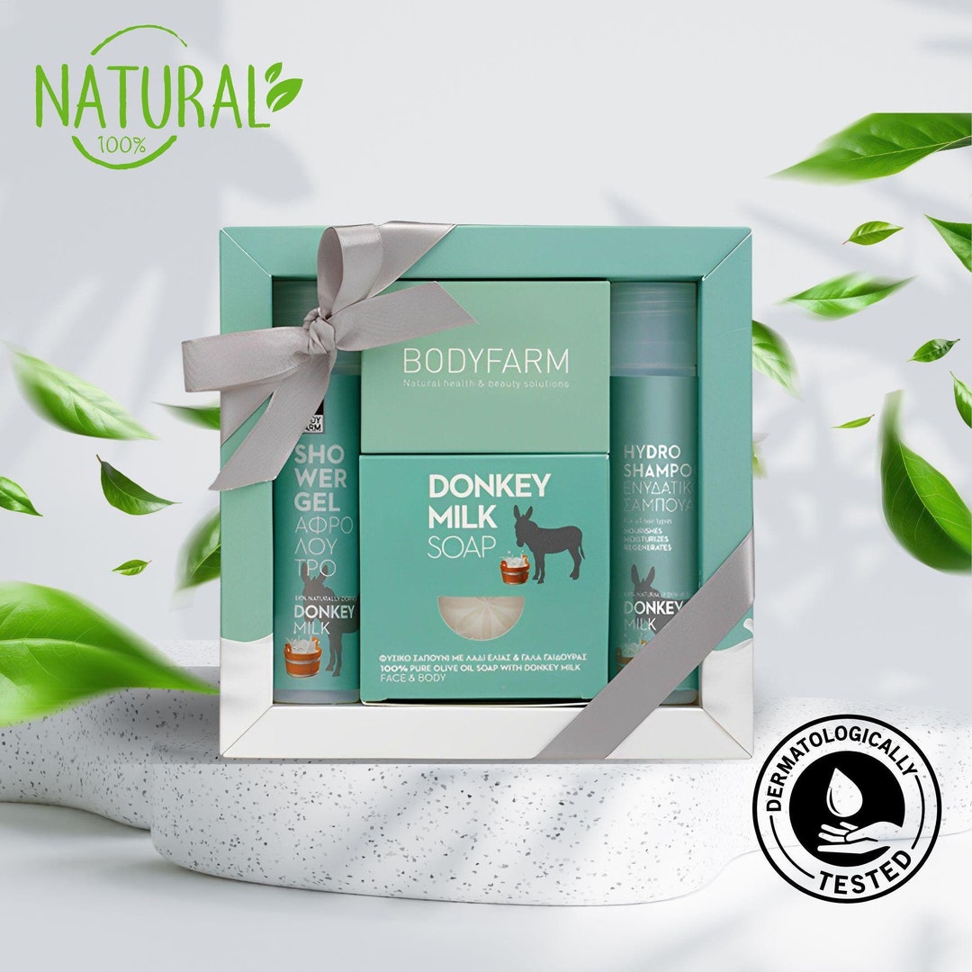 Donkey Milk Skincare Set With Soap, Shampoo and Shower Gel | Nourishing ...