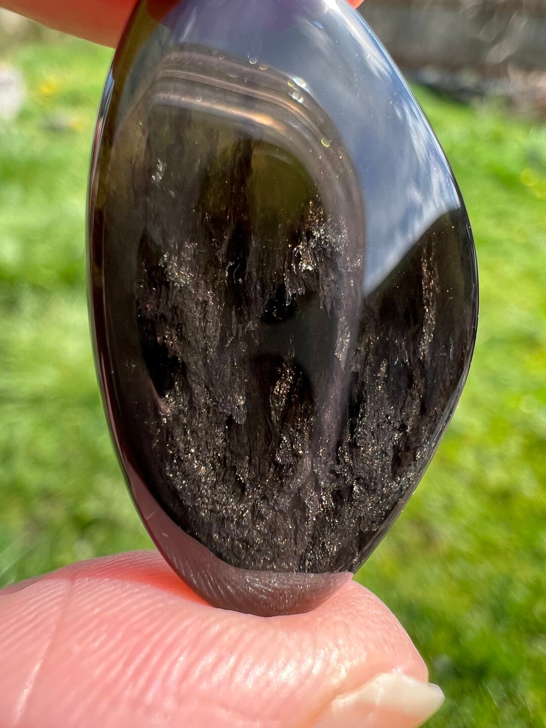 Rainbow and Gold Obsidian Cab 65 - Etsy