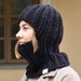 Hand Knit Wool Hood Balaclava for Women and Men, Handmade Chunky Helmet ...
