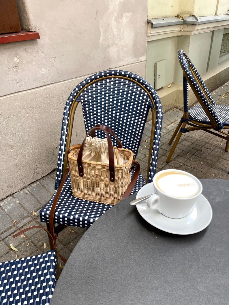 Crossbody Wicker Bucket Basket With Leather Handle for Women - Etsy