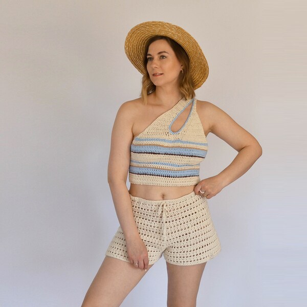 Crochet Crop Top and Shorts - Etsy Australia