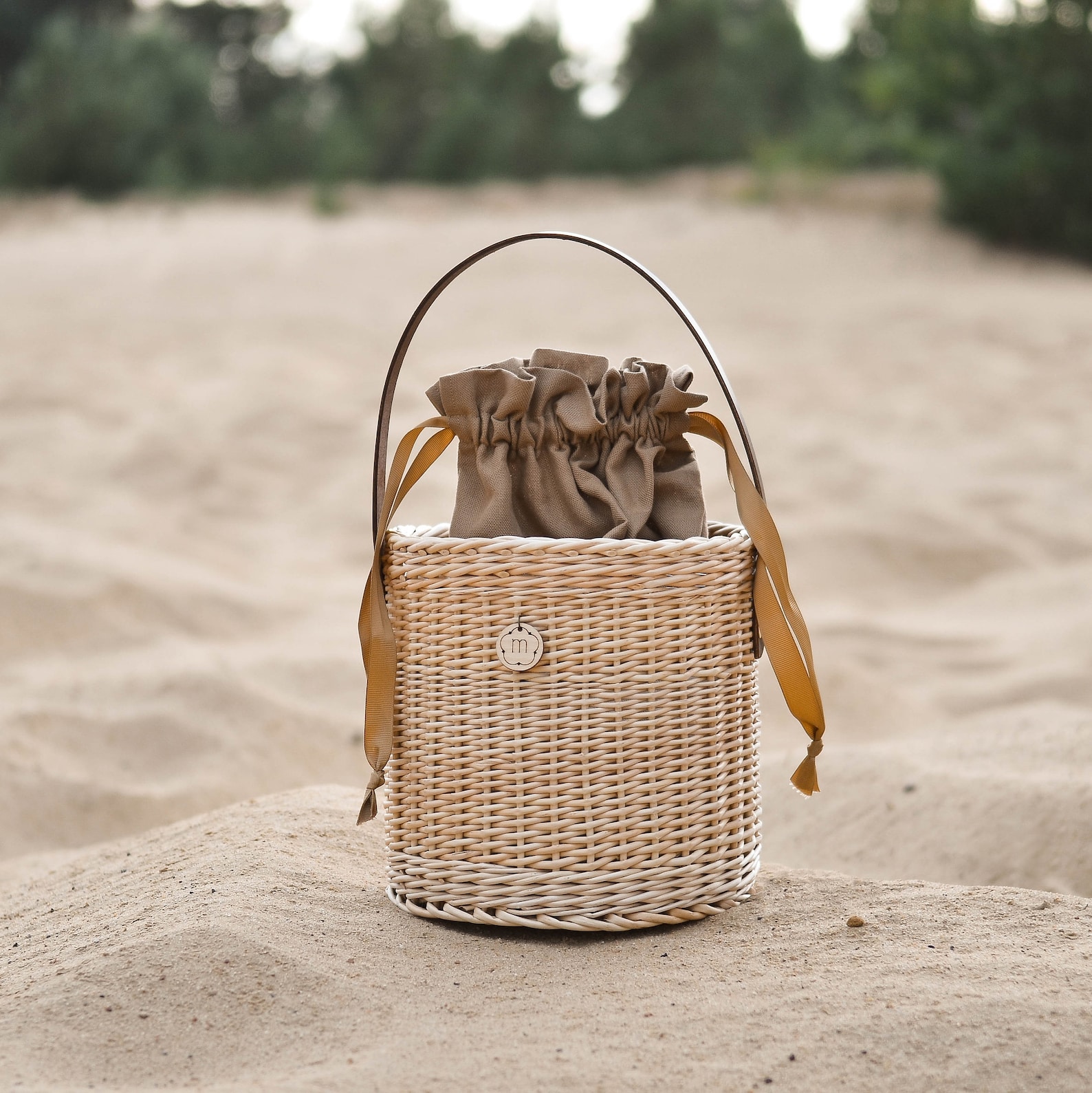 Modern Wicker Bucket Bag With Leather Handle for Women Straw - Etsy
