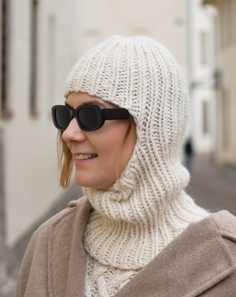 Hand Knit Wool Ski Mask Balaclava for Women, Helmet Hat, Socky ...