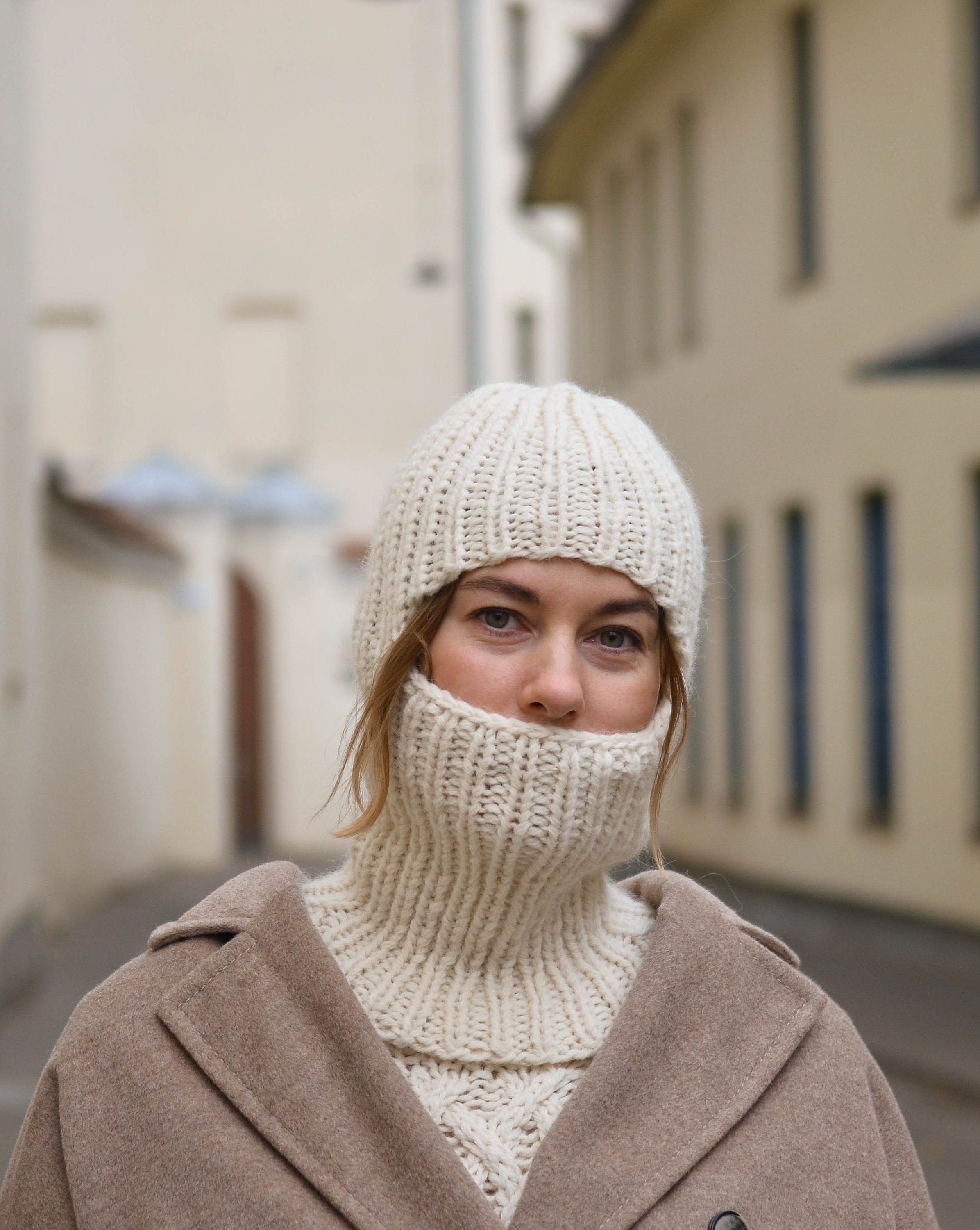 Hand Knit Wool Ski Mask Balaclava for Women, Helmet Hat, Socky ...