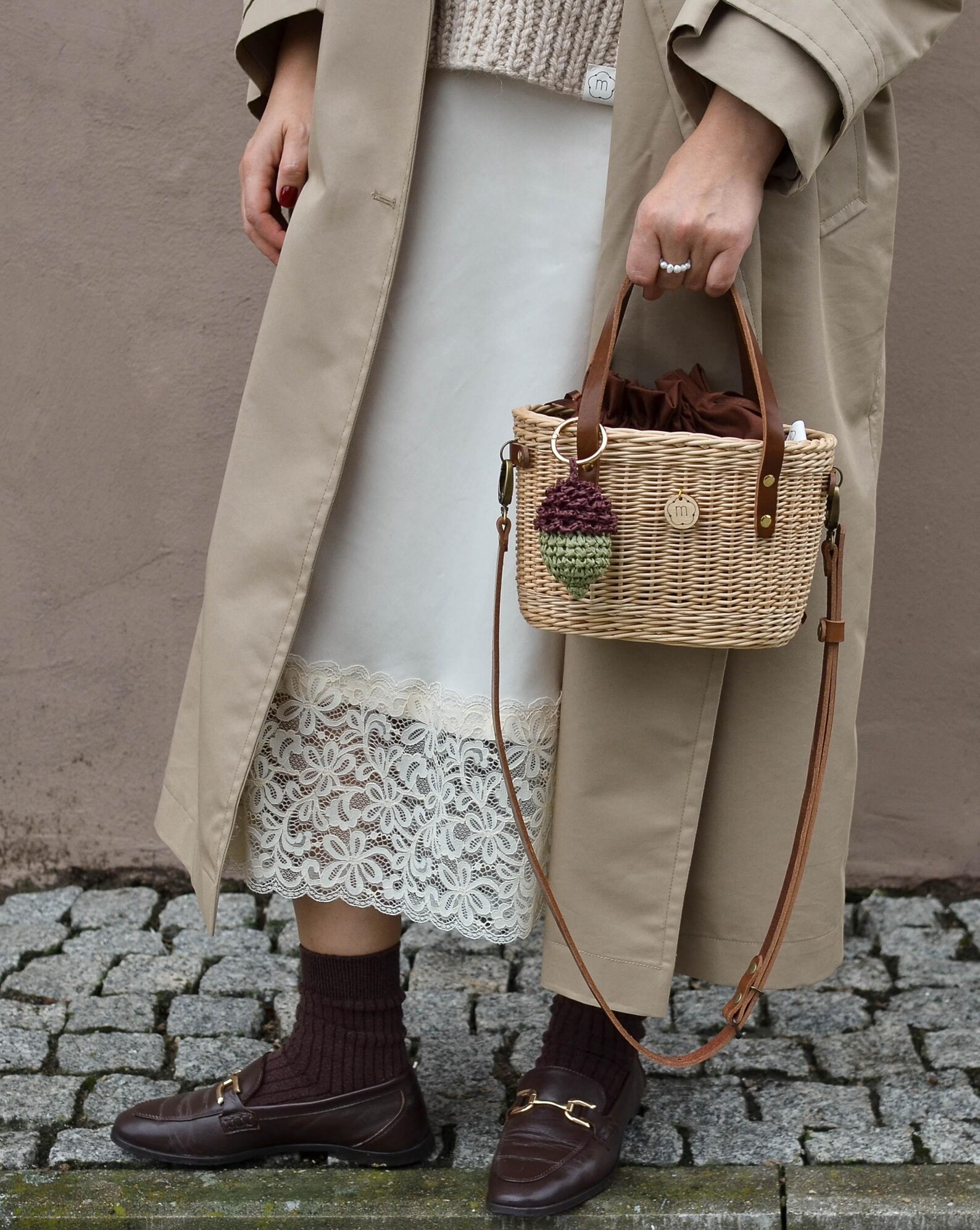 Crochet Raffia Keychain, Handmade Acorn Charm Fall Bag - Etsy