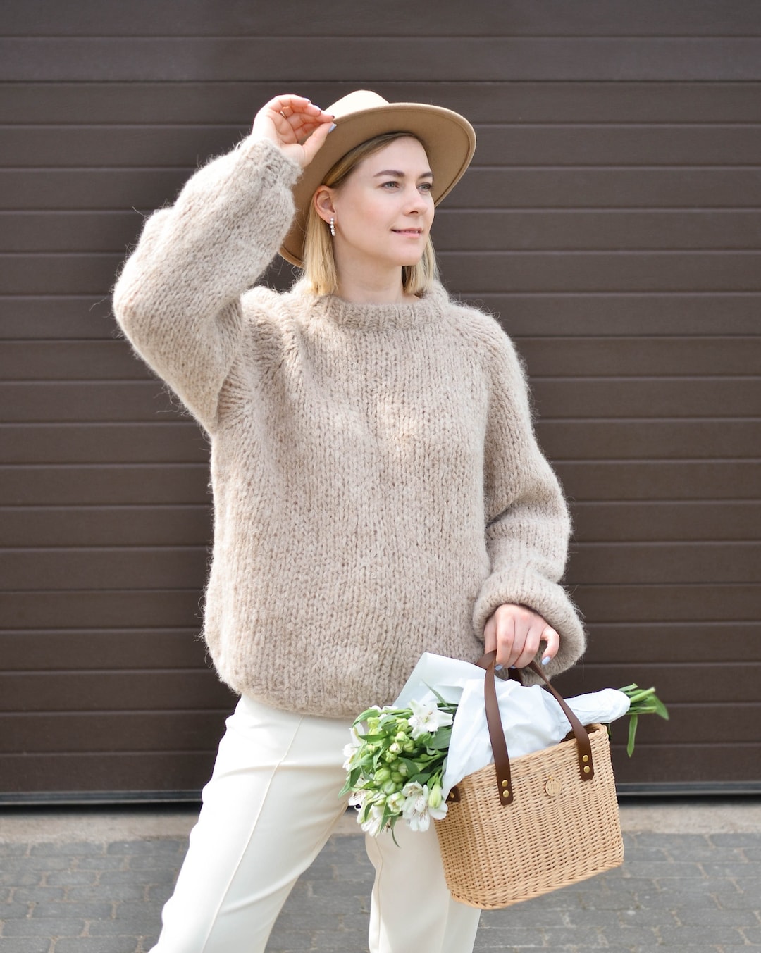 Hand Knit Fluffy Sweater for Women Oversized Alpaca Wool - Etsy