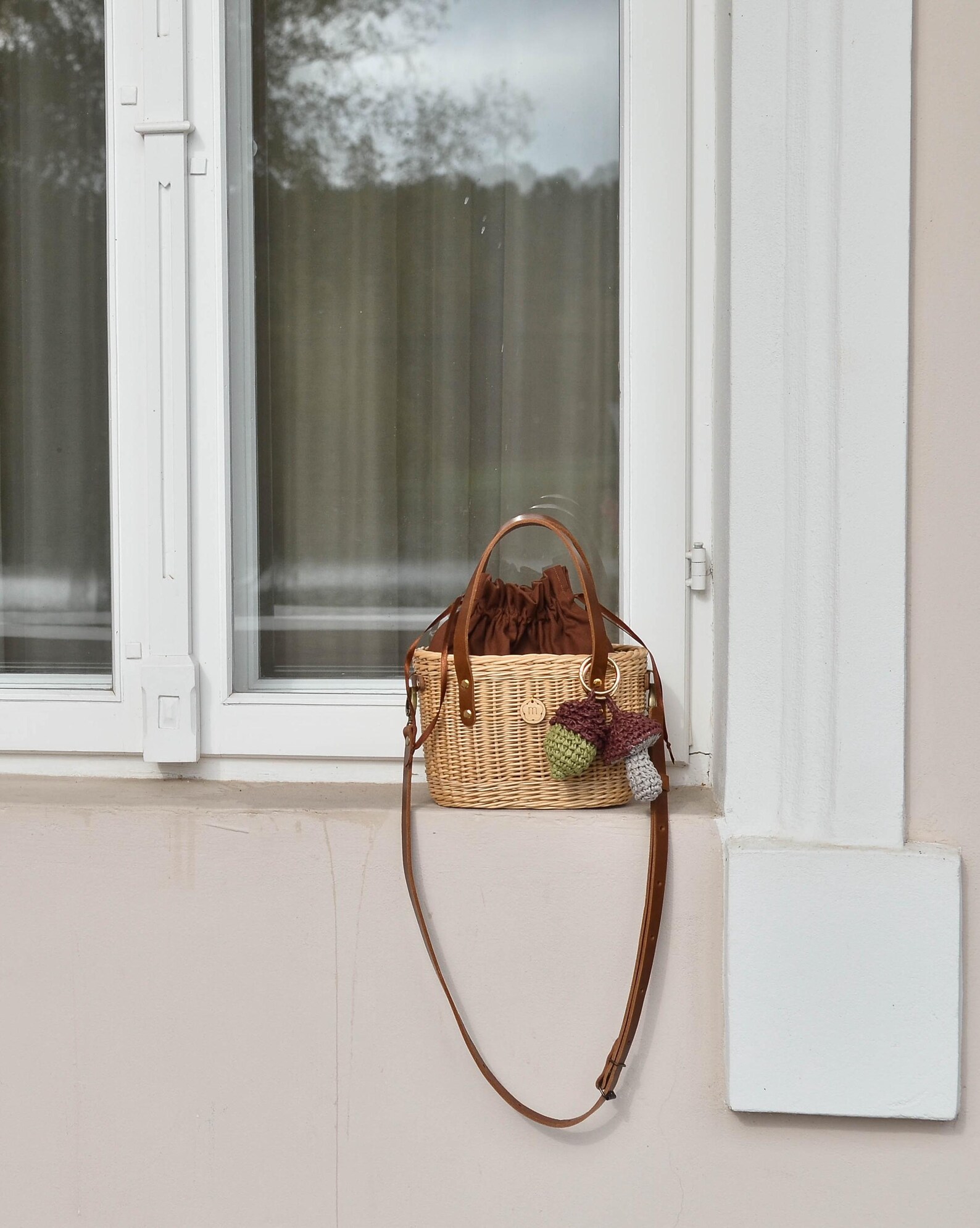 Crochet Raffia Mushroom Keychain, Handmade Fall Bag Charm - Etsy