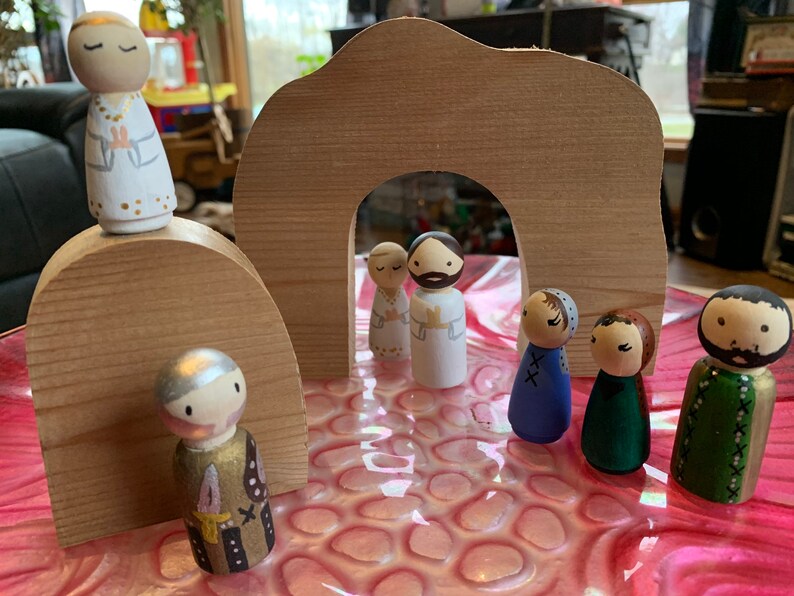 Easter Crèche-jesus-peg Doll Set-imaginative Play-resurrection-quiet ...