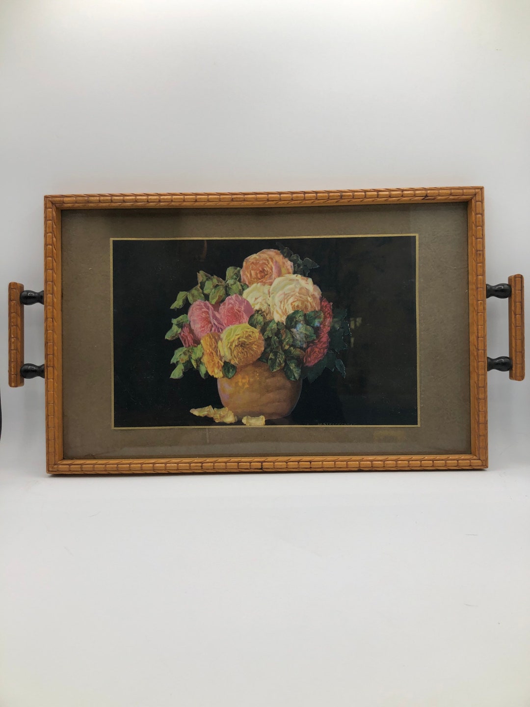 RARE Early 1900's Max Theodor Streckenbach Print Inside a Vintage Tray ...