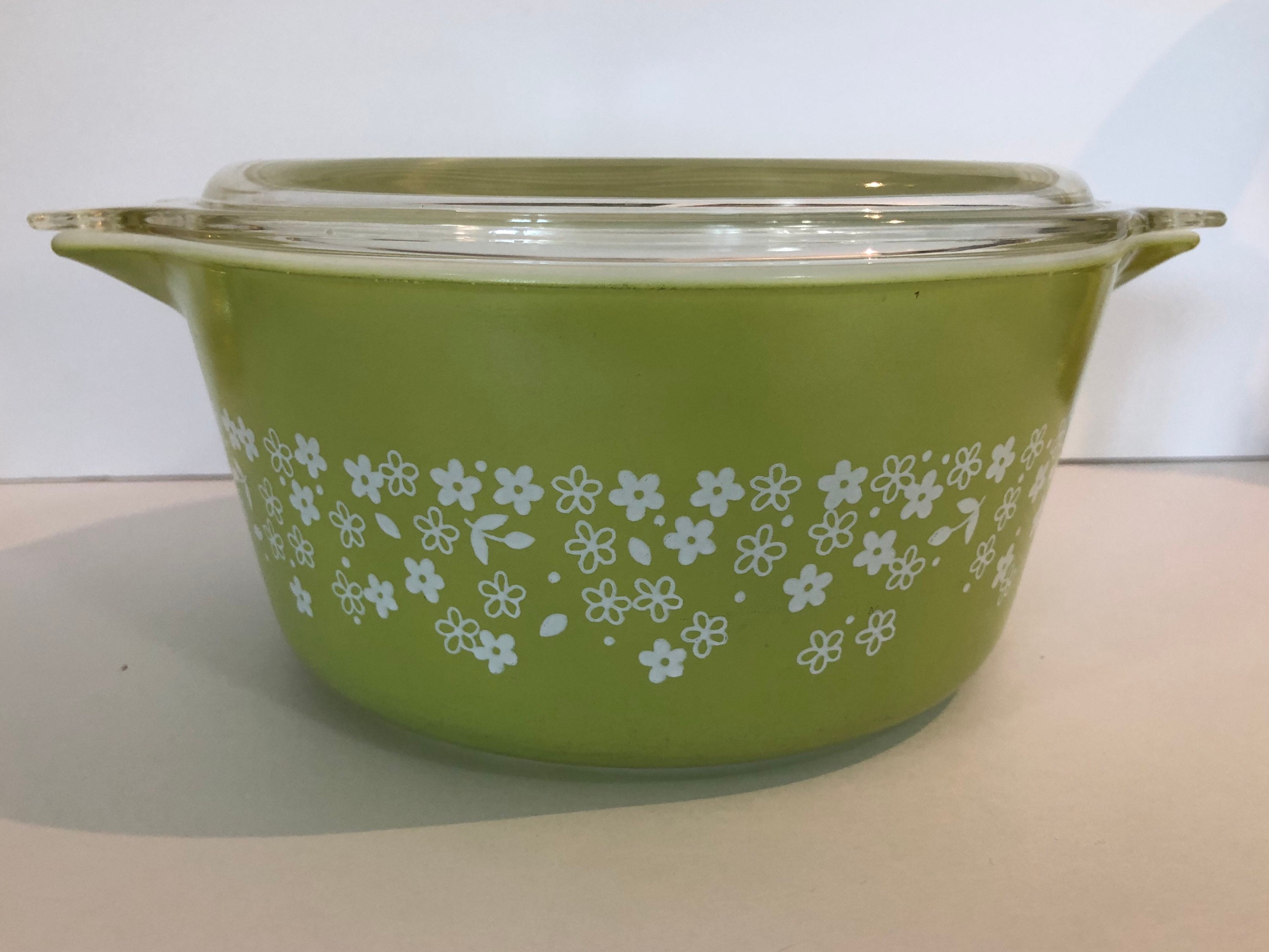 Pyrex Lime Green Crazy Daisy Casserole Dish Spring Blossom | Etsy