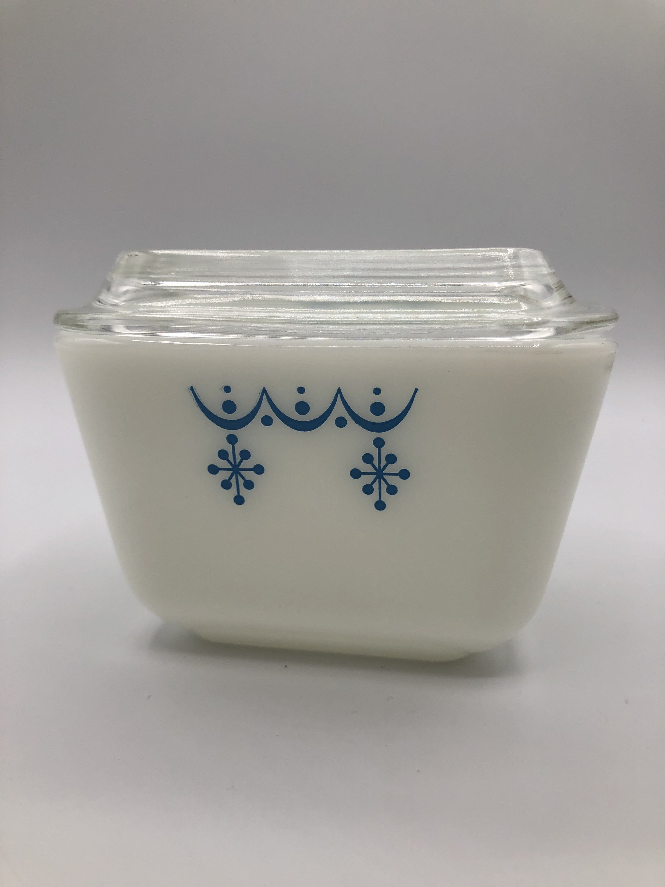 Vintage Pyrex Homestead Refrigerator Dish With Lid 501-B Blue Design On ...