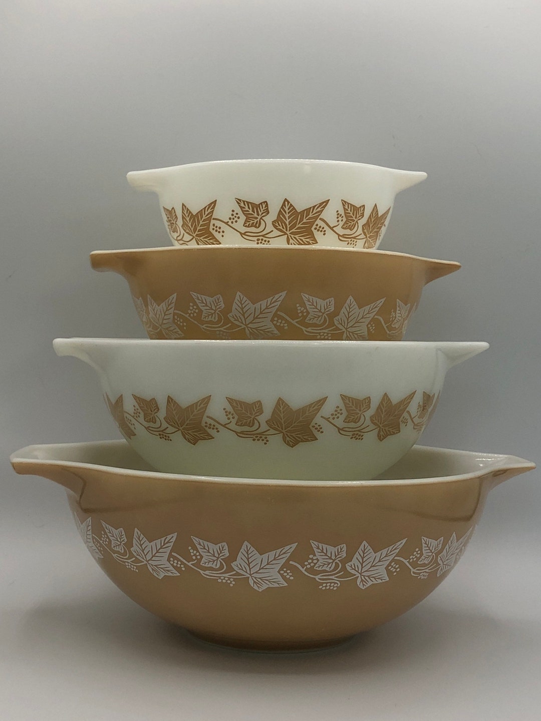 Pyrex Sandalwood Set of 4 Nesting Bowls, Vintage 1960s Pyrex Cinderella ...