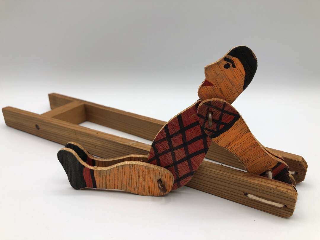 Vintage Wood Flip Acrobat Toy - Etsy