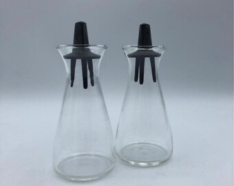 VTG 1970s Pyrex Brown Flowers Pattern Glass Salt & Pepper Shakers - Etsy
