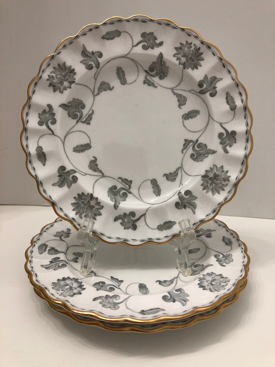 Spode Copeland Colonel Gray, Gold Trim, Bread & Butter Plates, Set of ...