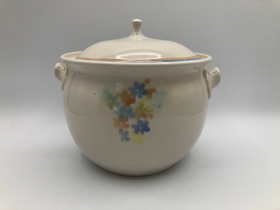 Rhoda Robb Bloomfield Pottery Cookie Jar, White Clay Spun Pottery Jar ...