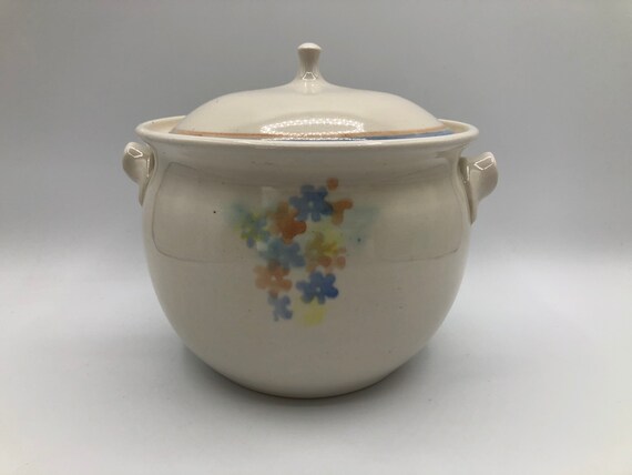 Rhoda Robb Bloomfield Pottery Cookie Jar White Clay Spun - Etsy