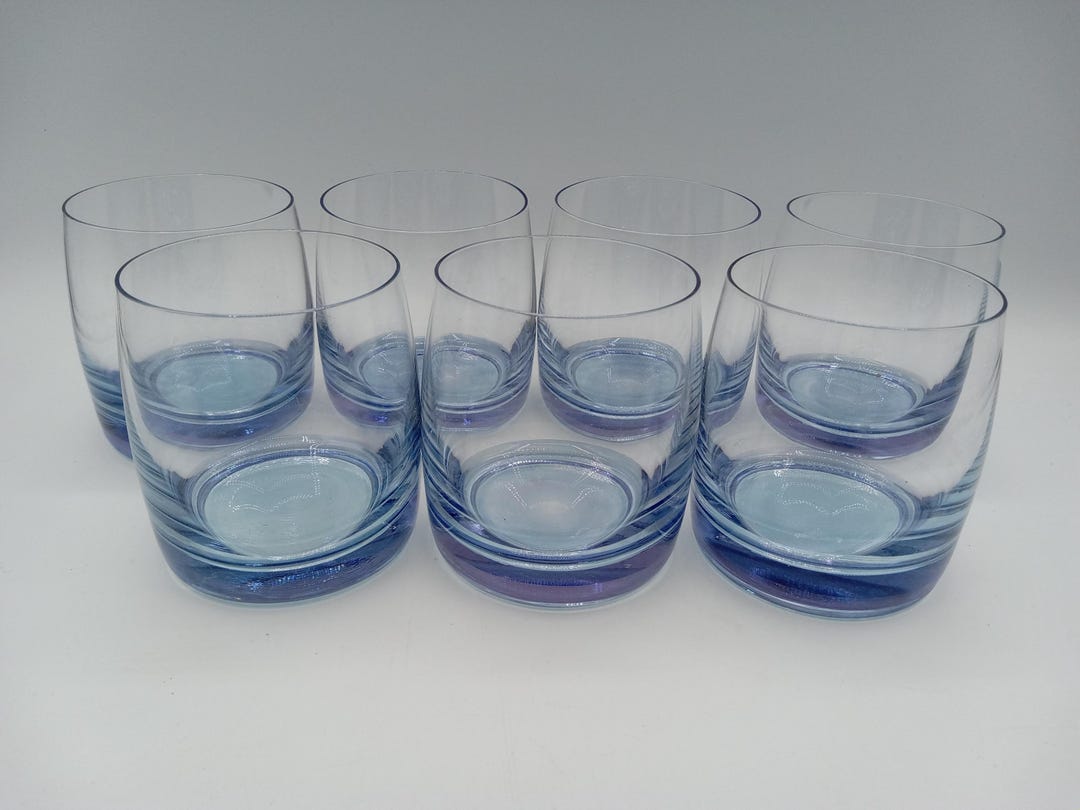 Blue Iridescent Rocks Glasses, Set of Seven - Etsy